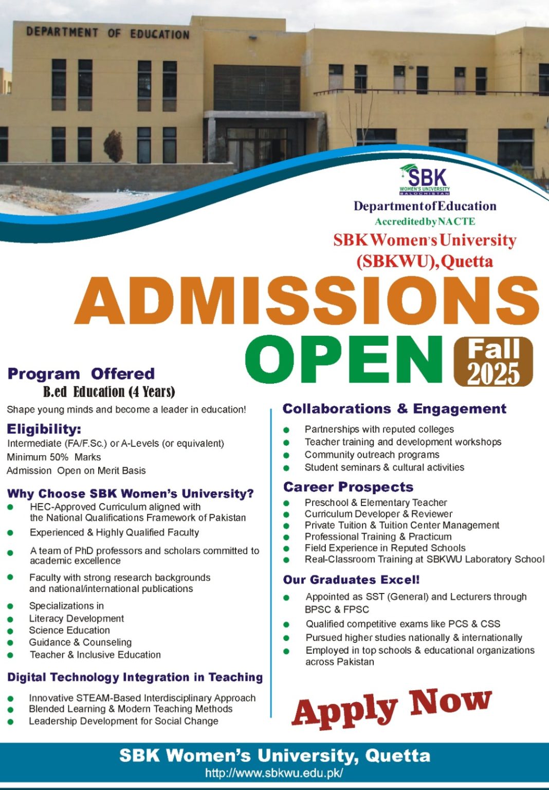 Department of Education - SBK Women's University